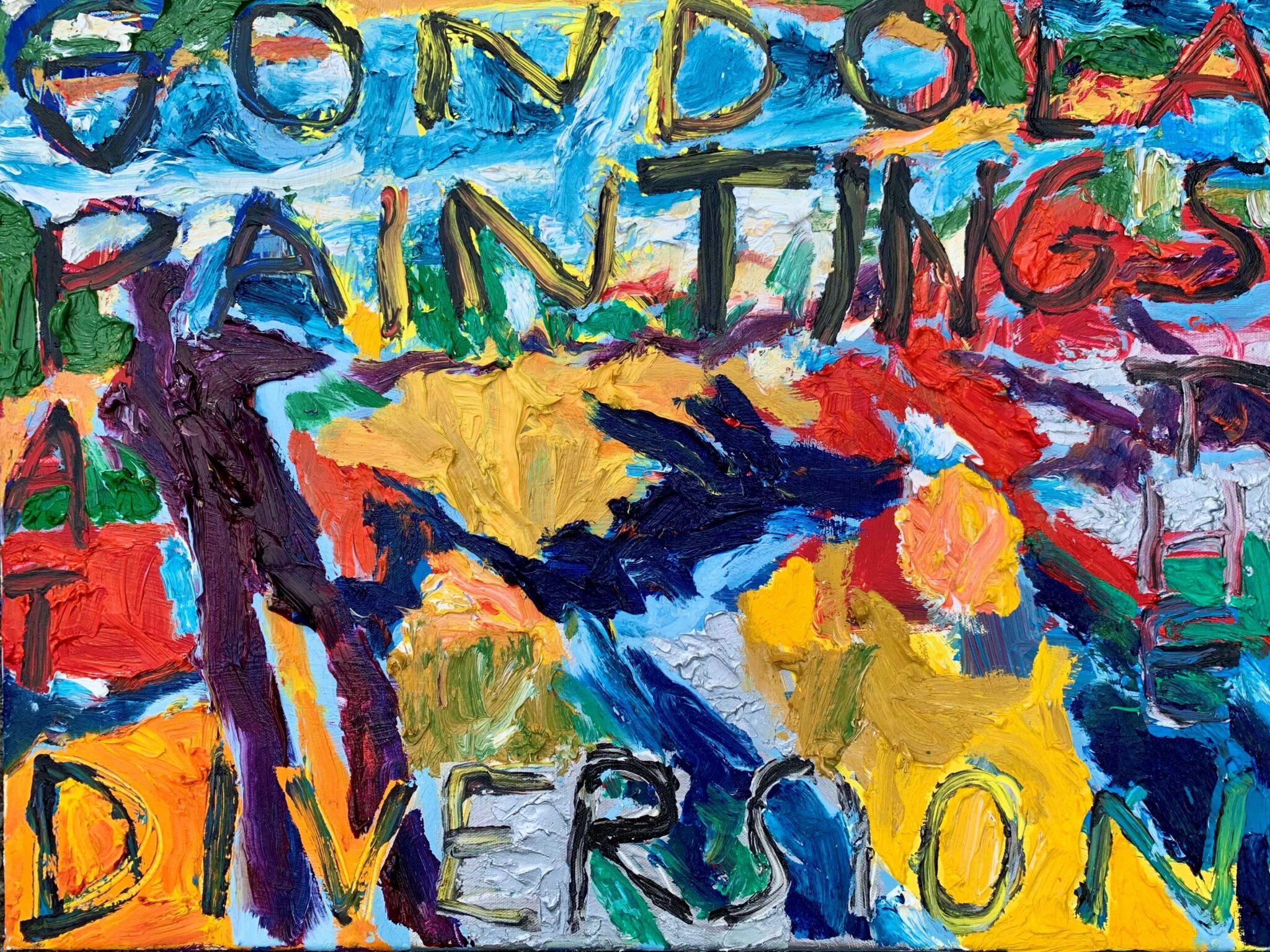 Artwork 'Landscape Dripping Blue - Gondola title work' - The Diversion ...